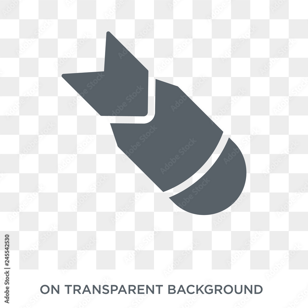 Atomic bomb icon. Trendy flat vector Atomic bomb icon on transparent ...