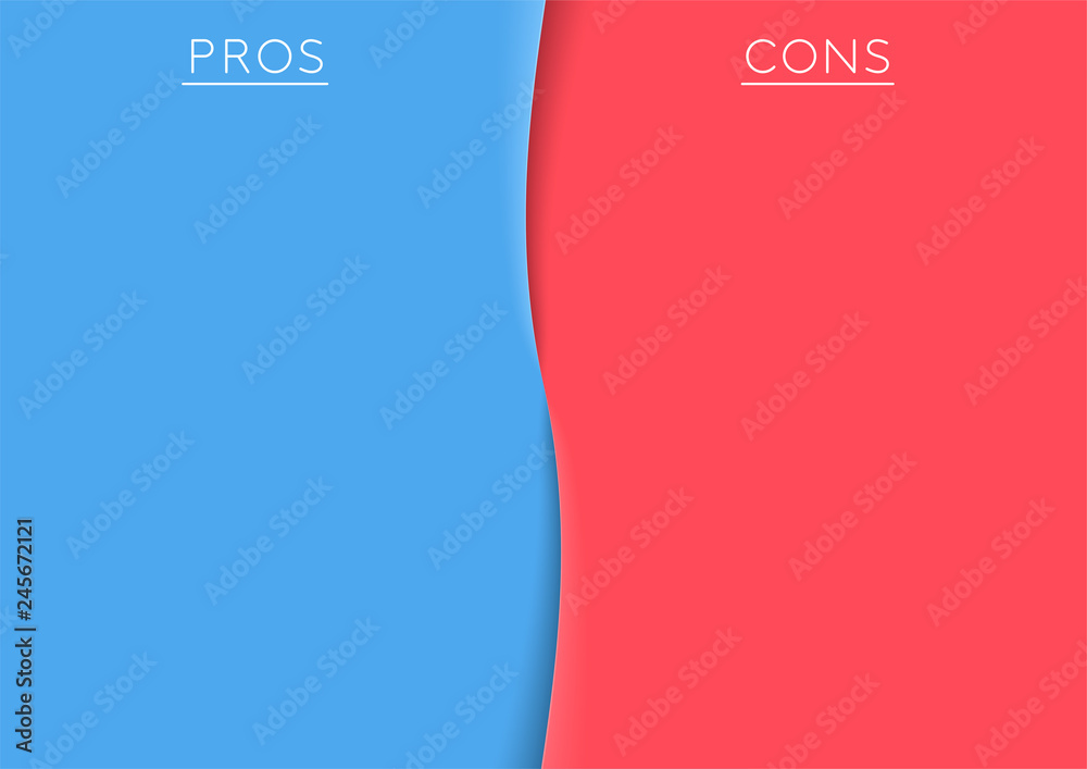 Pros and Cons Centre Divide Comparison List Template Stock Vector ...