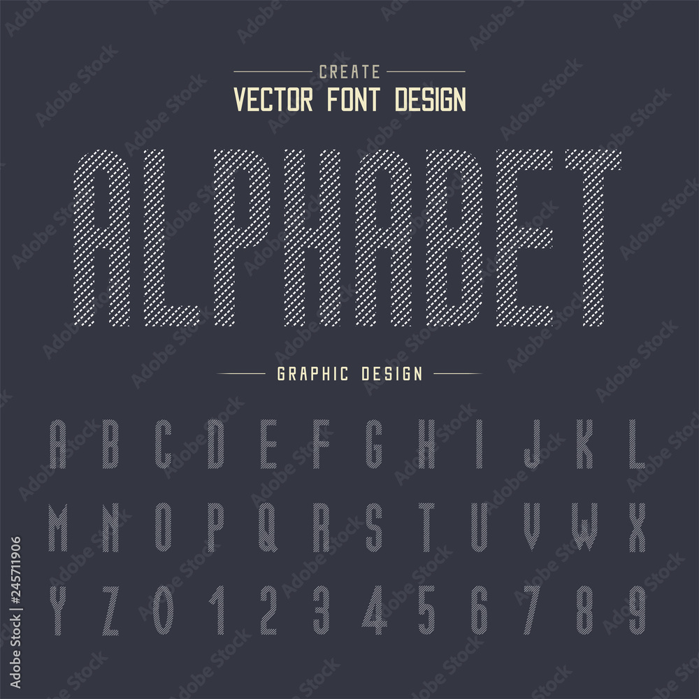 Dotted Font and alphabet vector, Tall typeface letter and number design ...