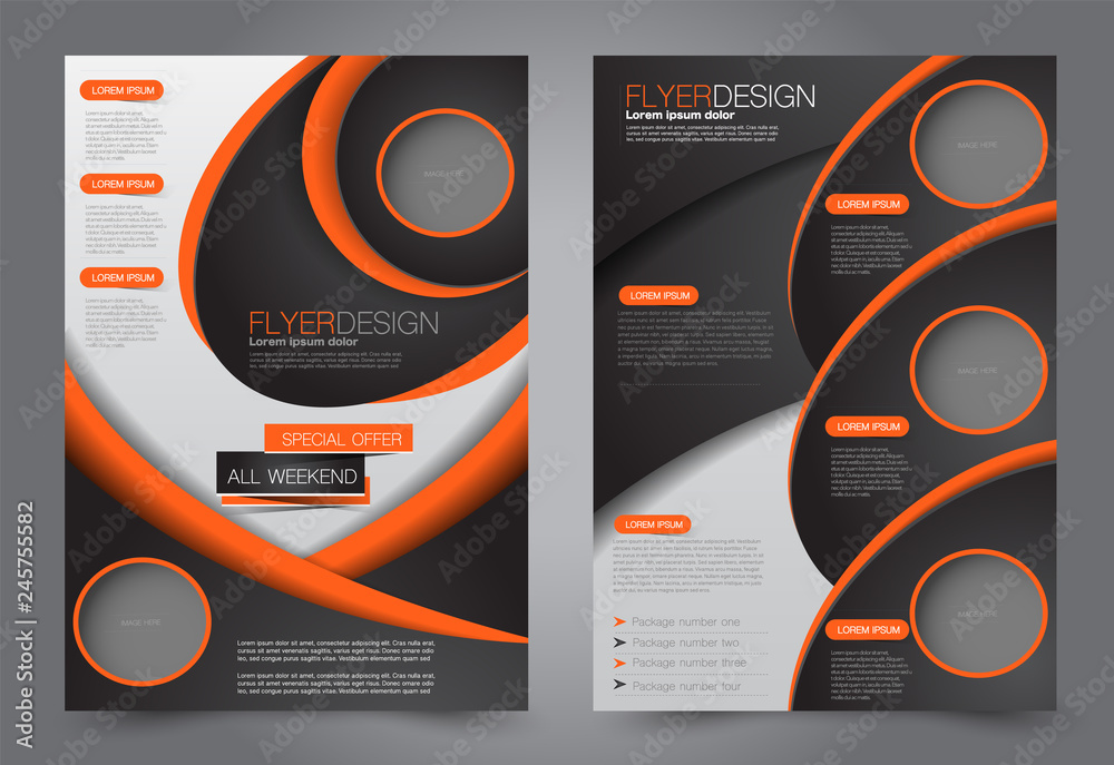 Flyer template. Brochur design for a business, education, advertisement ...