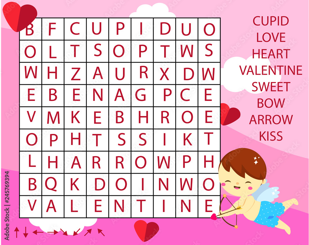Educational game for children. Word search puzzle kids activity. St ...