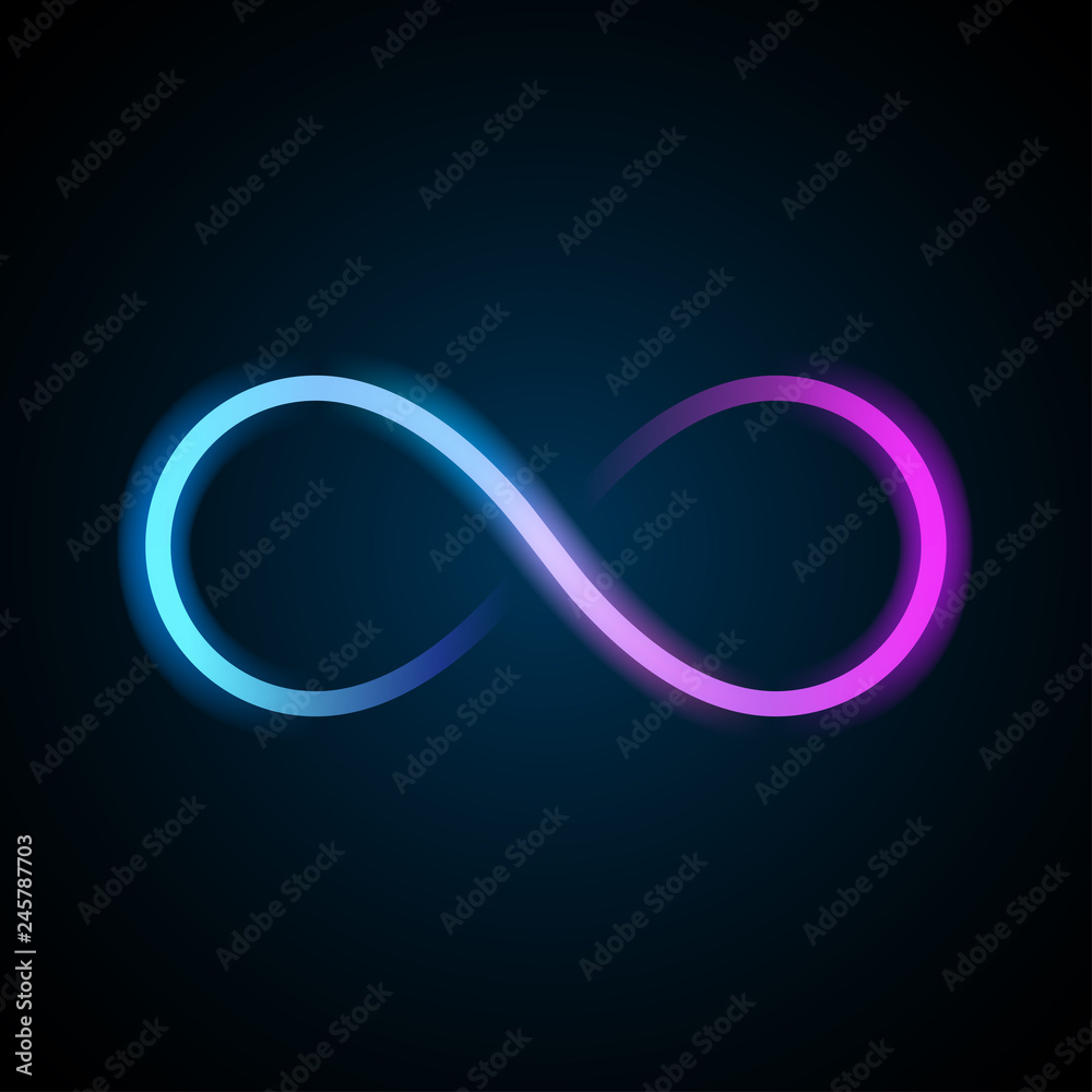 Neon infinity symbol Stock Vector | Adobe Stock