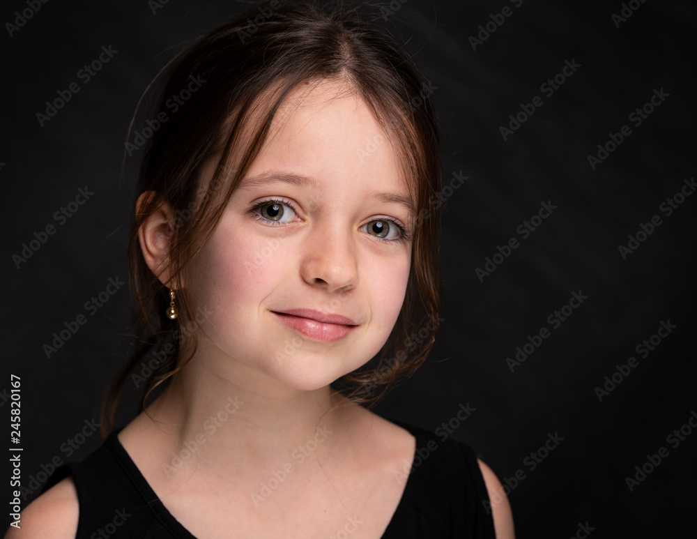9 years old girl portrait Stock Photo | Adobe Stock