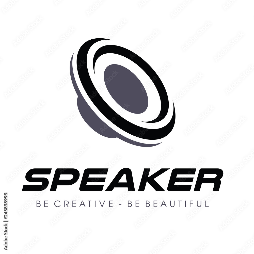 Speaker and Music Logo Vector Stock Vector | Adobe Stock