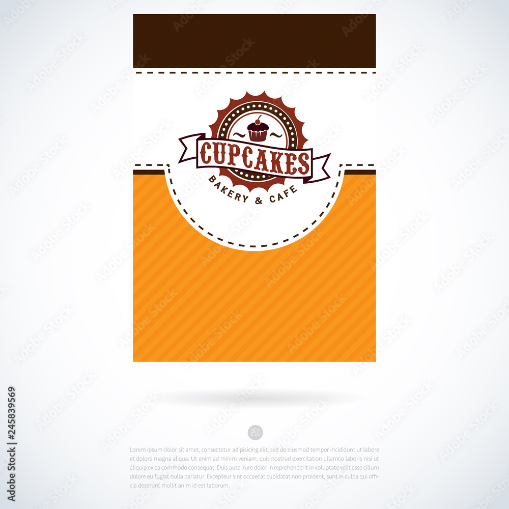 Vector bakery flat label tag template for bread Stock Vector | Adobe Stock