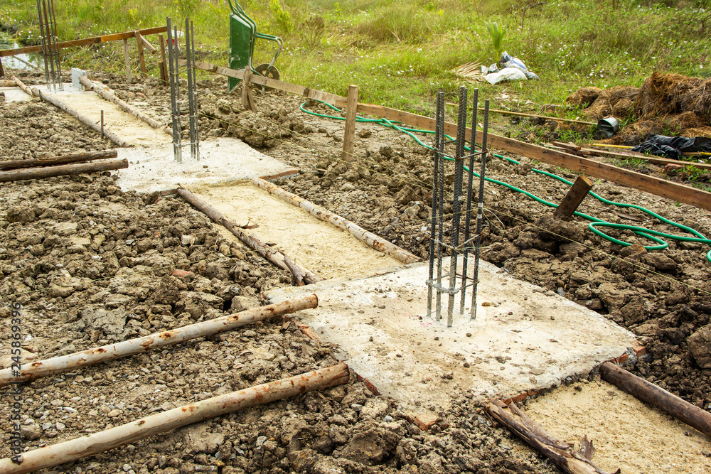 process of construction work structure of home base building standard ...