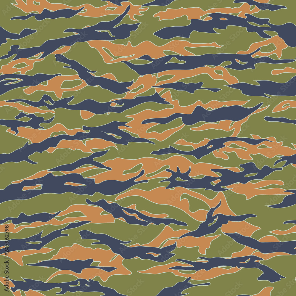 Ecuador Tiger stripe Camouflage seamless patterns Stock Vector | Adobe Stock