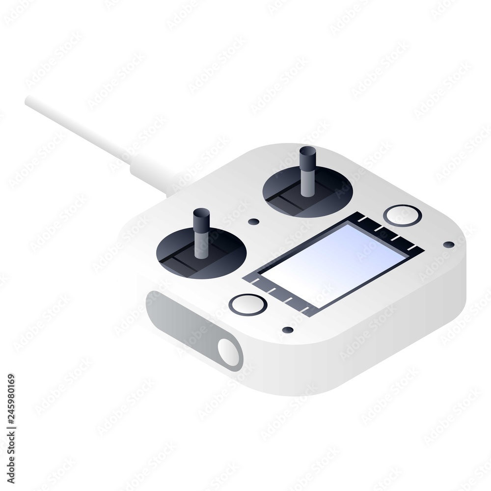 Drone radio remote control icon. Isometric of drone radio remote ...