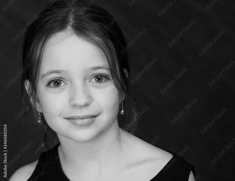 9 years old girl portrait Stock Photo | Adobe Stock