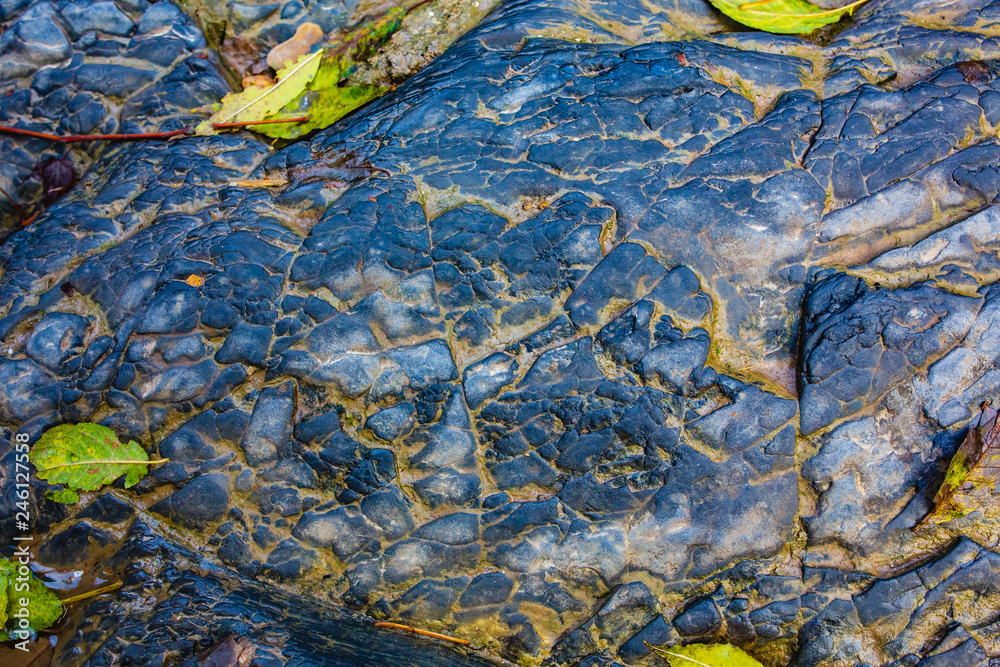 Closeup - beautiful structure of an ancient rock texture formation ...