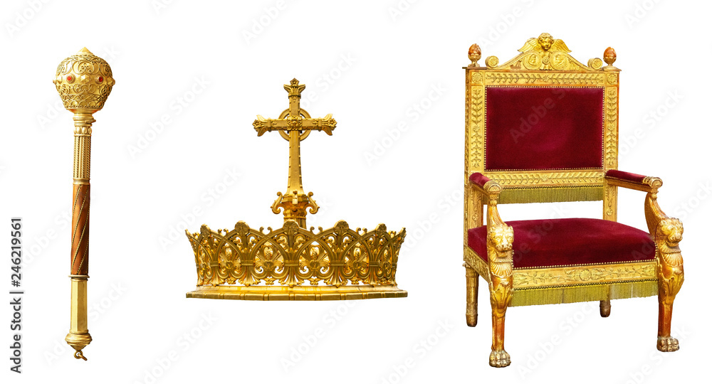 royal crown throne gold isolated Stock Photo | Adobe Stock