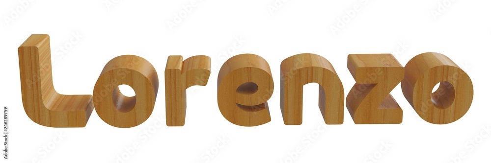 lorenzo in 3d name with wooden texture Stock Illustration | Adobe Stock