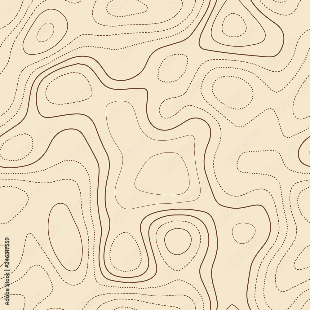 Contour lines. Actual topographic map. Seamless design, precious ...