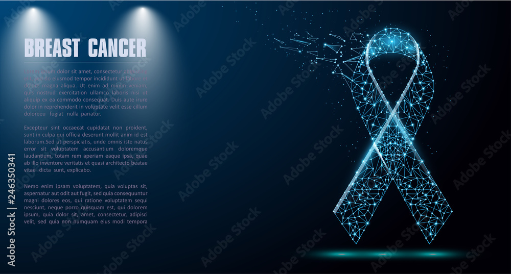 Symbol of breast cancer awareness month in october. Template for poster ...