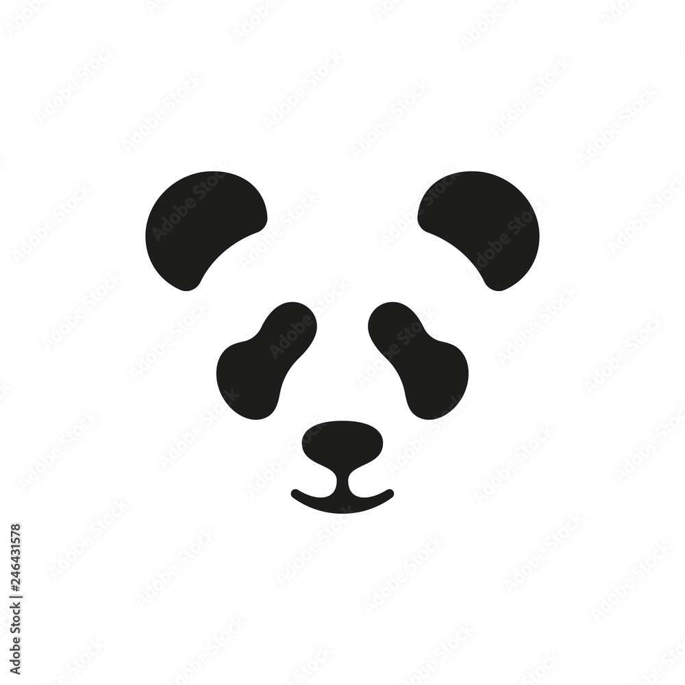 Cute panda face. Vector icon or logo design 素材庫向量圖 | Adobe Stock