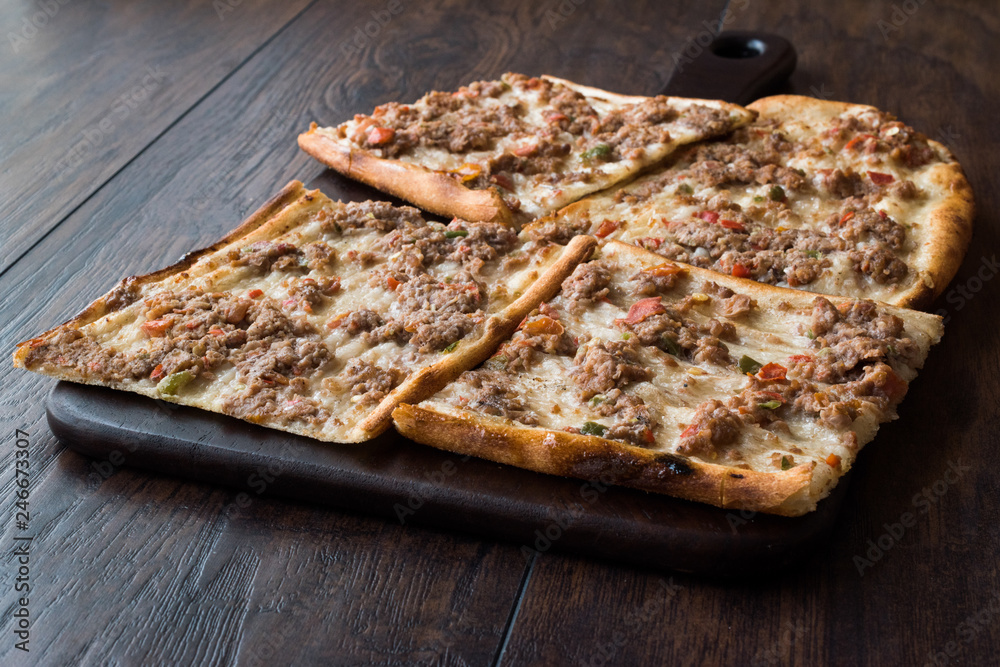Turkish and Arabic Traditional Ramadan Bread Sliced Etli Ekmek Kebab ...