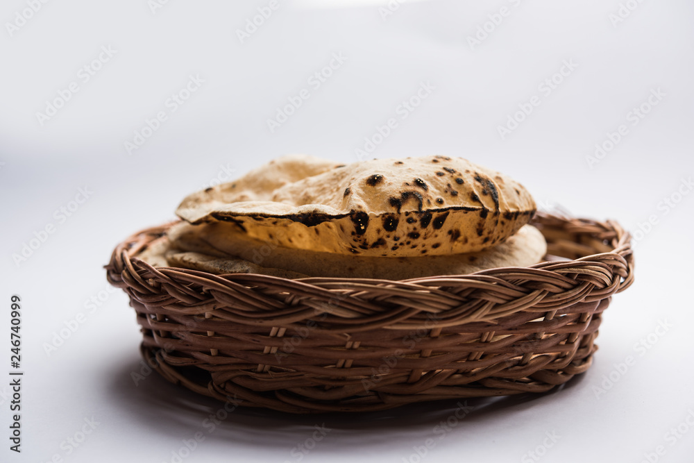 Chapati / Tava Roti also known as Indian bread or Fulka/phulka. Main ...