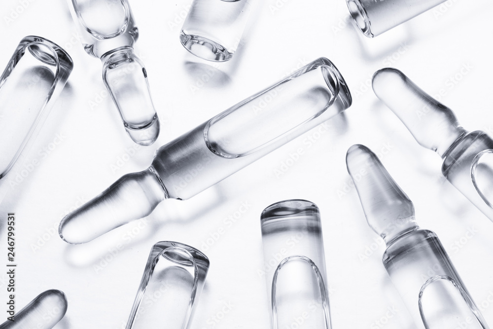 Medical ampules for injections on a white background. Stock Photo ...