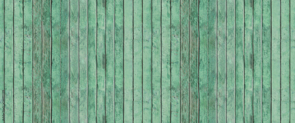 seamless texture solid wooden narrow boards old with shabby green paint ...