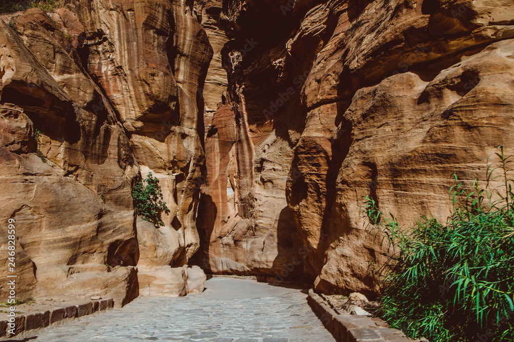 The Siq is the ancient main entrance leading to the UNESCO world ...