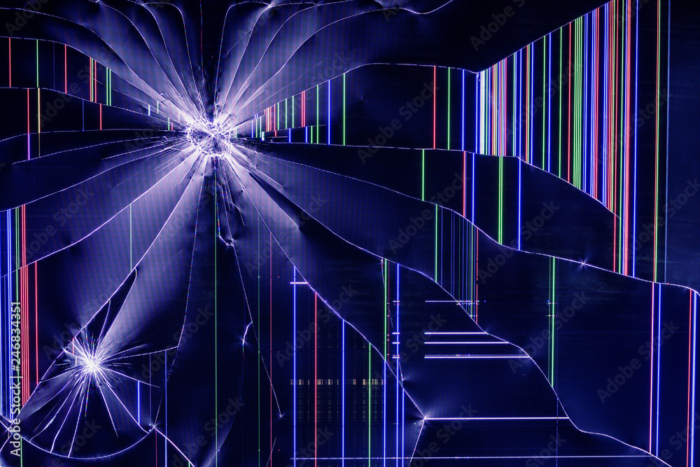 Broken TV LCD screen Stock Photo | Adobe Stock