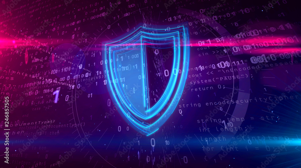 Cyber security digital concept with shield Stock Illustration | Adobe Stock