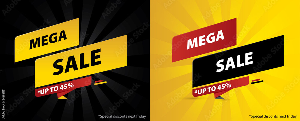 Exclusive sales discount promotion banner design. Template for store ...