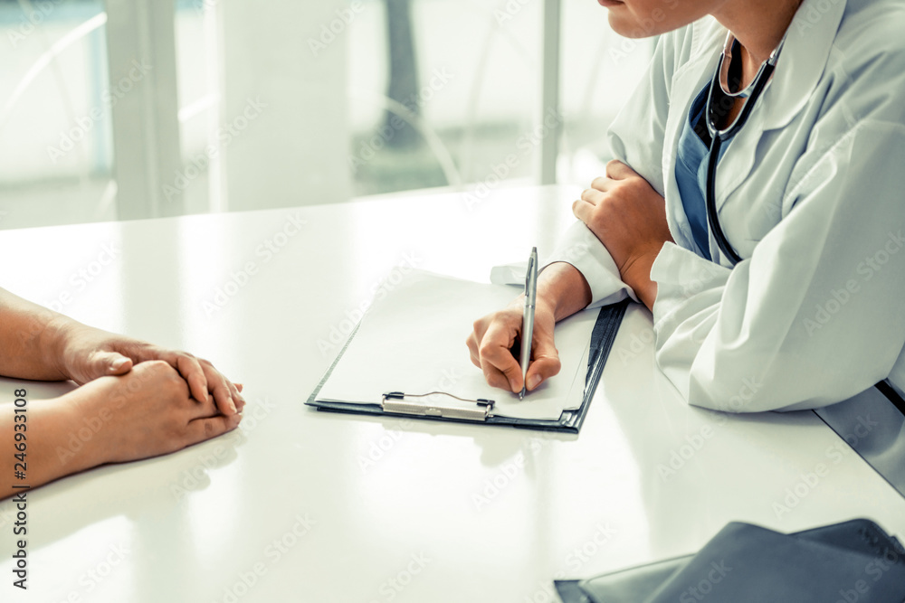 Female patient visits woman doctor or gynecologist during gynaecology ...