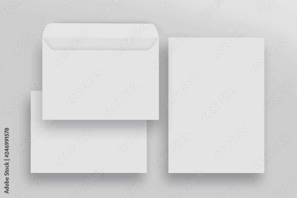 Blank, Open Envelope C4 Mock Up and Blank Folder presentation template ...