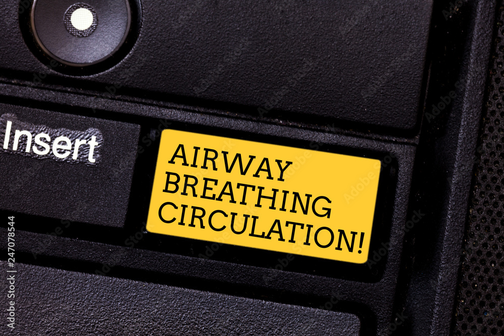 Word writing text Airway Breathing Circulation. Business concept for ...