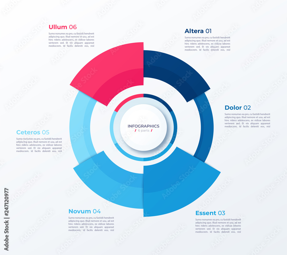 Vector circle chart design, modern template for creating infographics ...