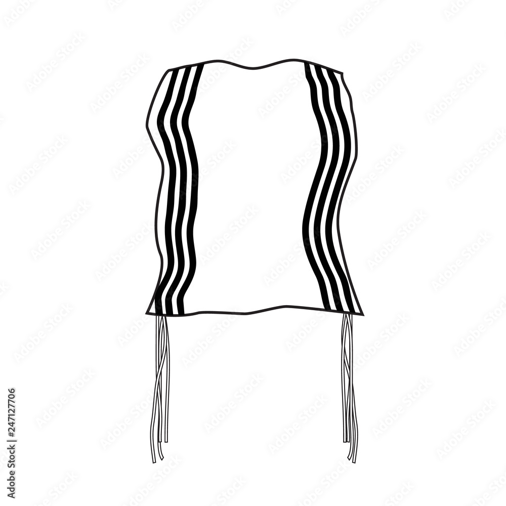 Tzitzit. Jewish religious clothing. Vector illustration on isolated ...