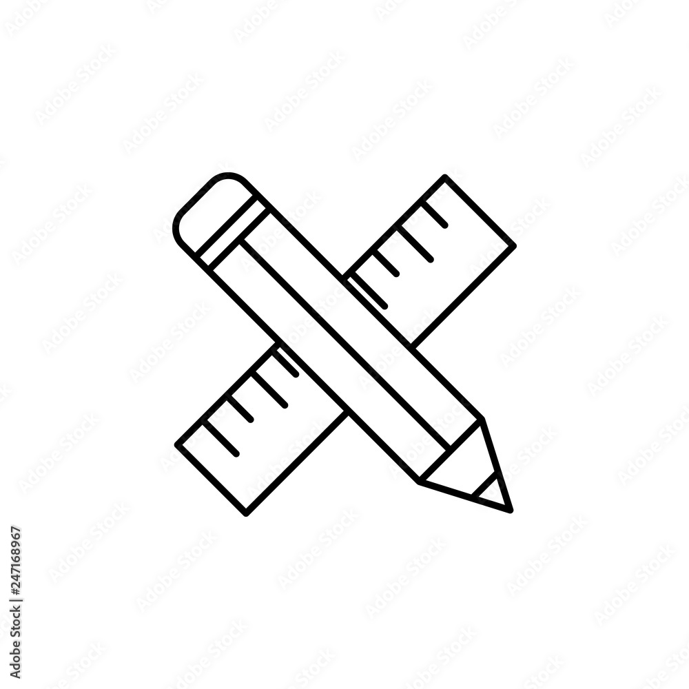 pencil, ruler icon. Element of education illustration. Signs and ...