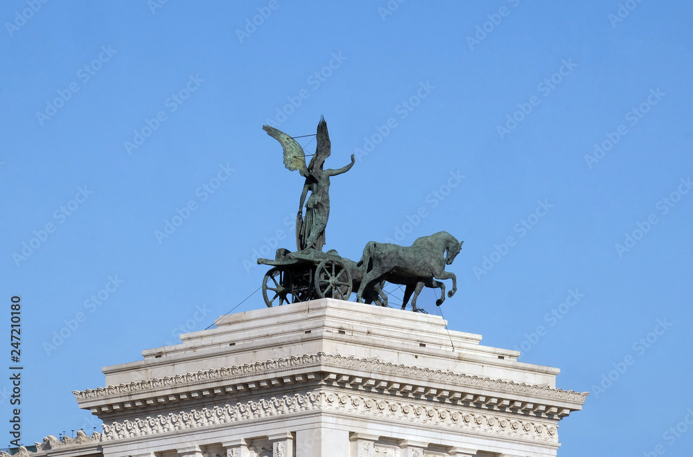 Statue of the goddess Victoria riding on quadriga, National Monument of ...