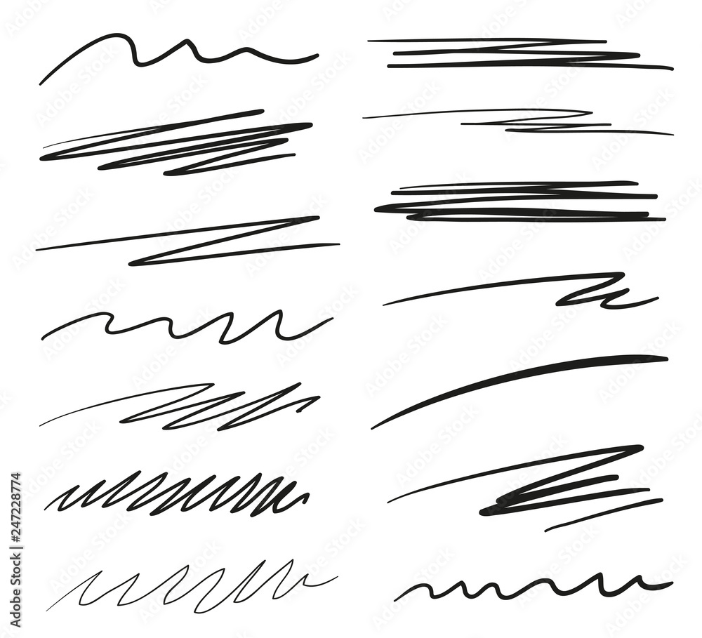 Backgrounds with array of lines. Stroke chaotic backdrops. Hand drawn ...