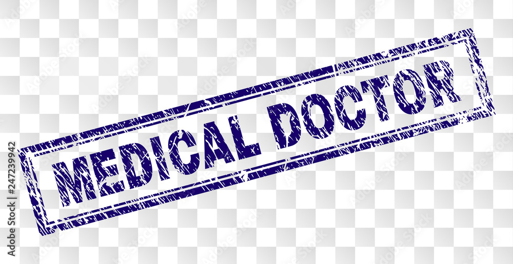 MEDICAL DOCTOR stamp seal print with rubber print style and double ...
