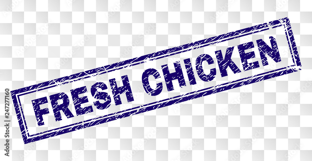 FRESH CHICKEN stamp seal print with rubber print style and double ...