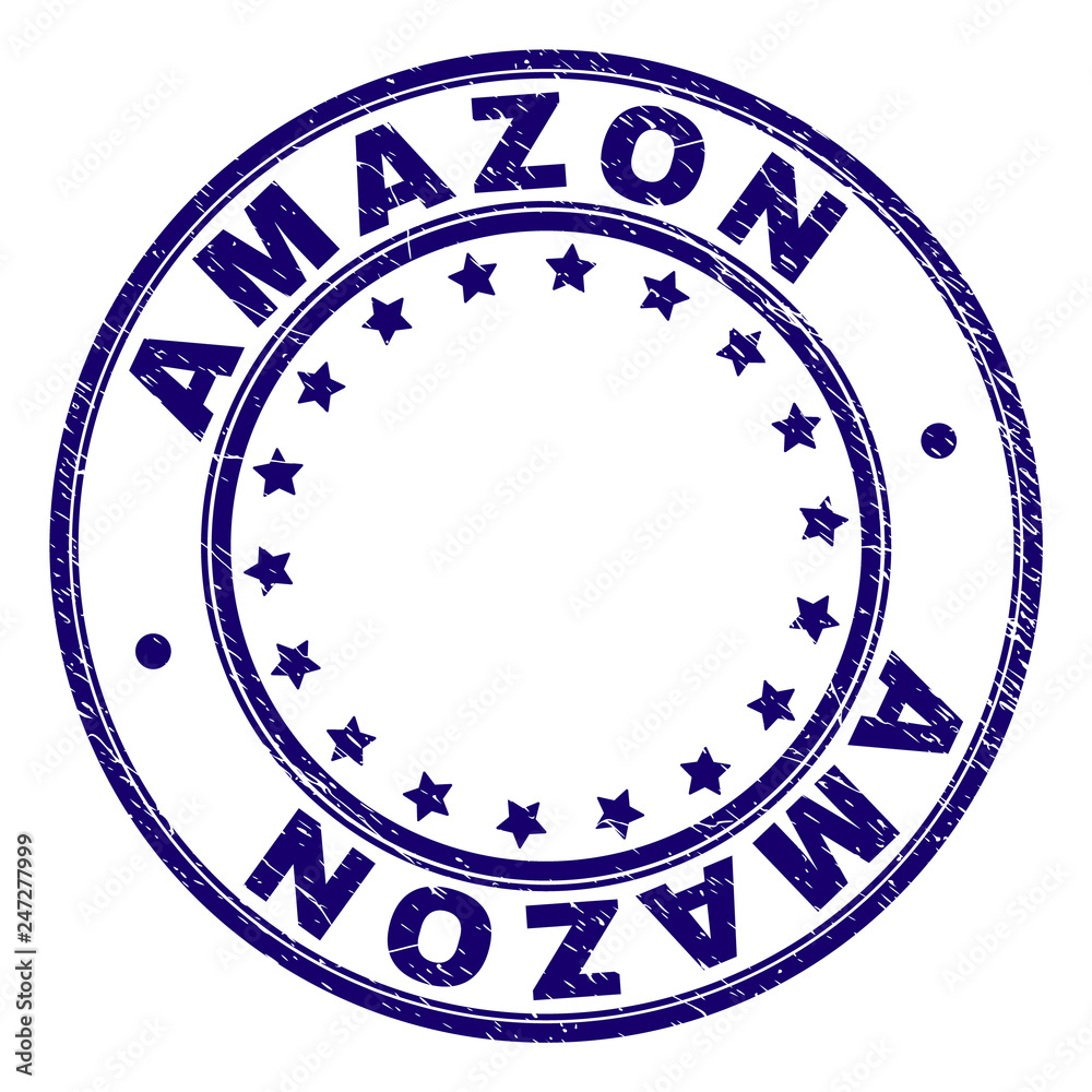 AMAZON stamp seal watermark with distress texture. Designed with ...