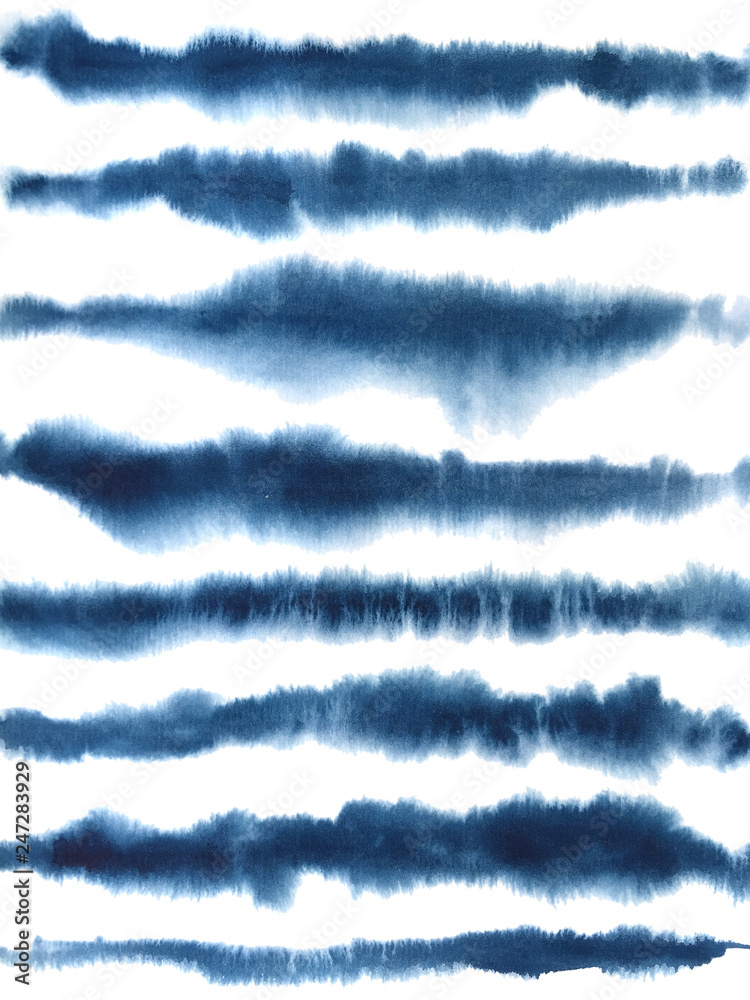 Abstract watercolor background with indigo blue brush strokes Stock ...