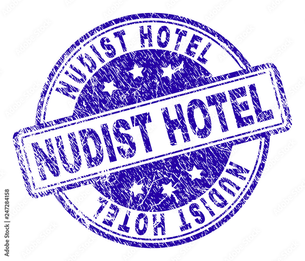 NUDIST HOTEL stamp seal watermark with grunge texture. Designed with ...