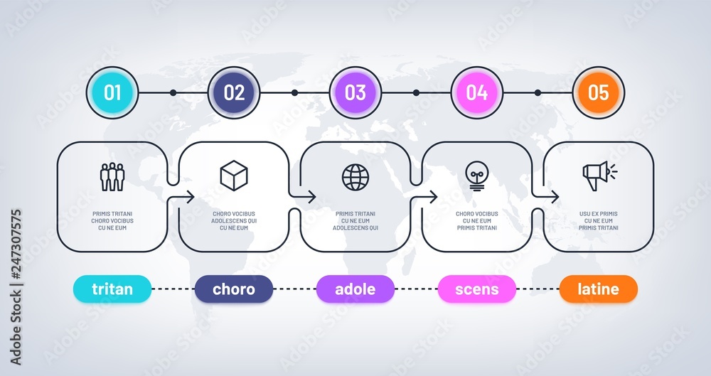 Business flowchart. Timeline with milestone steps pesentation history ...