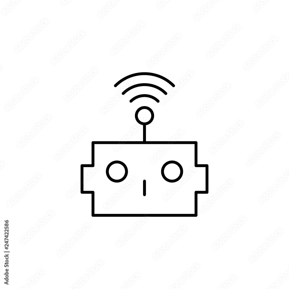 robot, head, signal outline icon. Signs and symbols can be used for web ...
