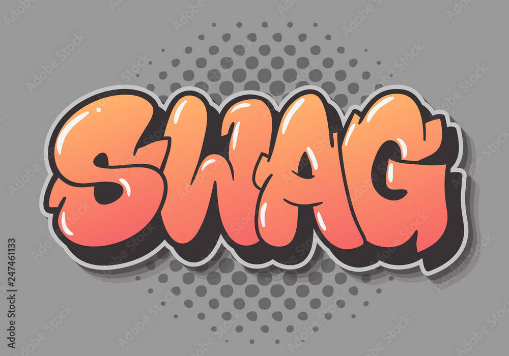 Swag I Graffiti Skrift Y2k Graffiti Inscription 26781899 Vector Art At