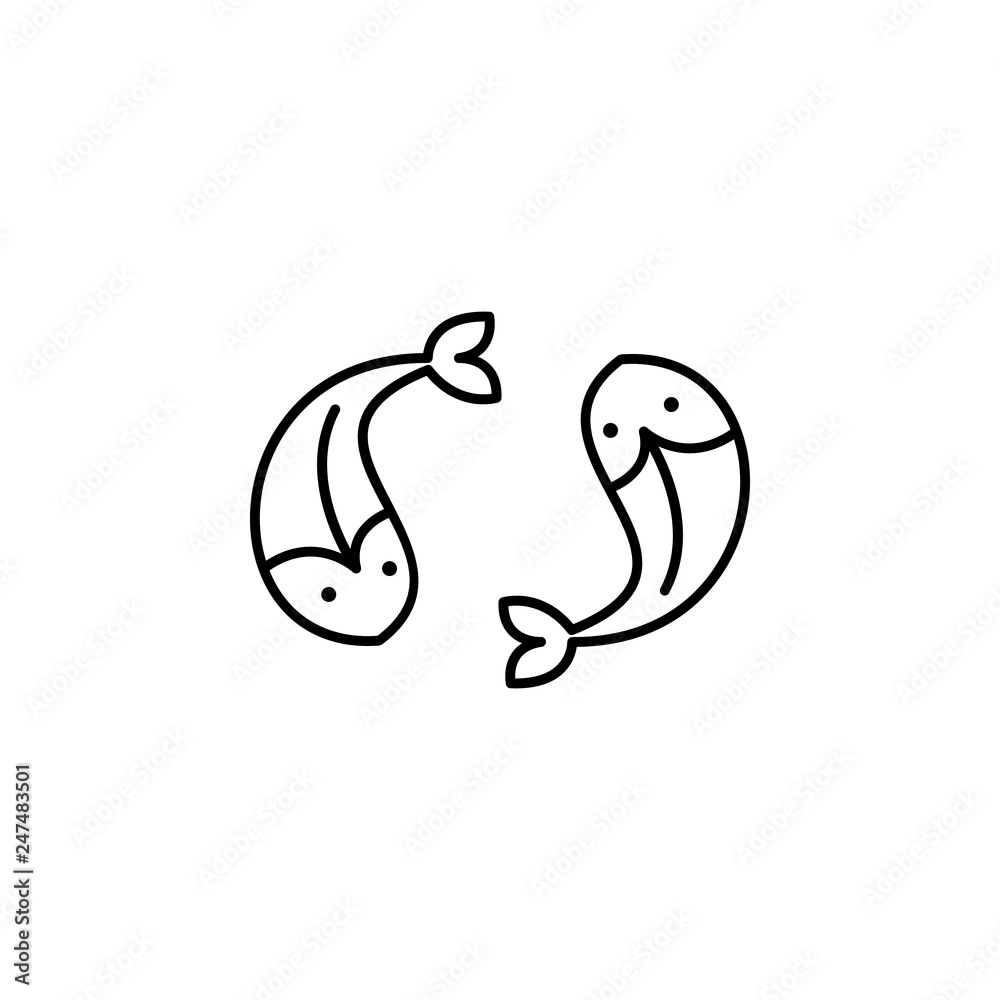 Chinese, fish icon. Simple thin line, outline vector of China icons for ...