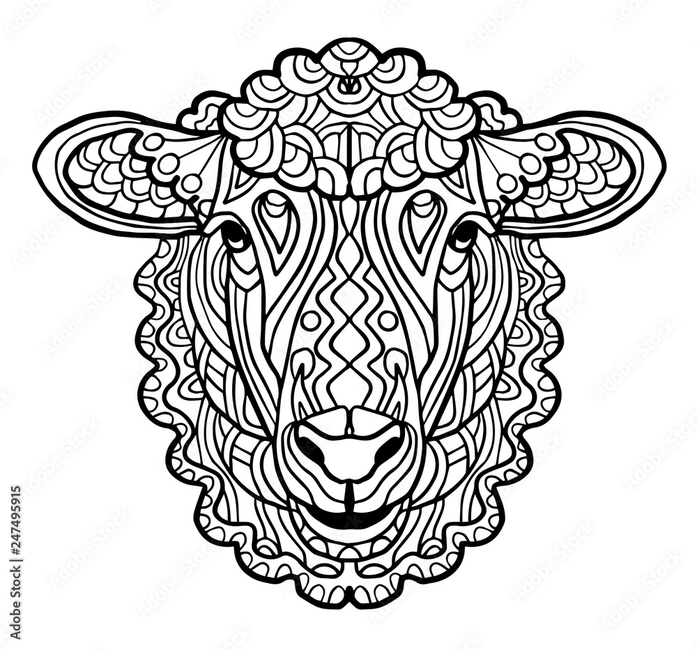 Zentangle style. Coloring book for adult, antistress coloring pages ...