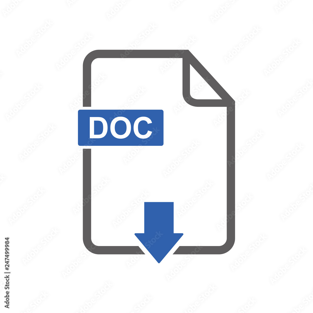 download icon, doc file icon vector Stock Vector | Adobe Stock