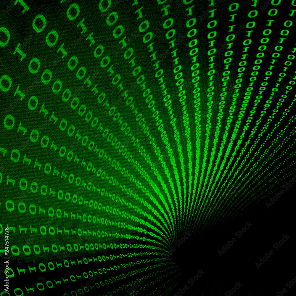 green hacker binary code