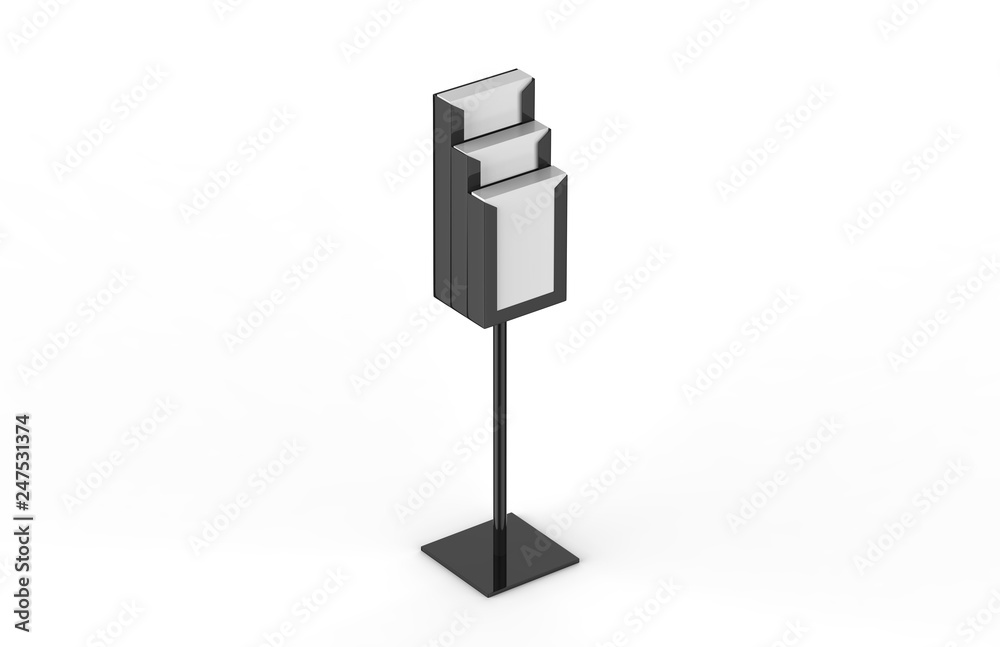 A4/A5/DL floor standing multi-pocket brochure stand, mock up template ...