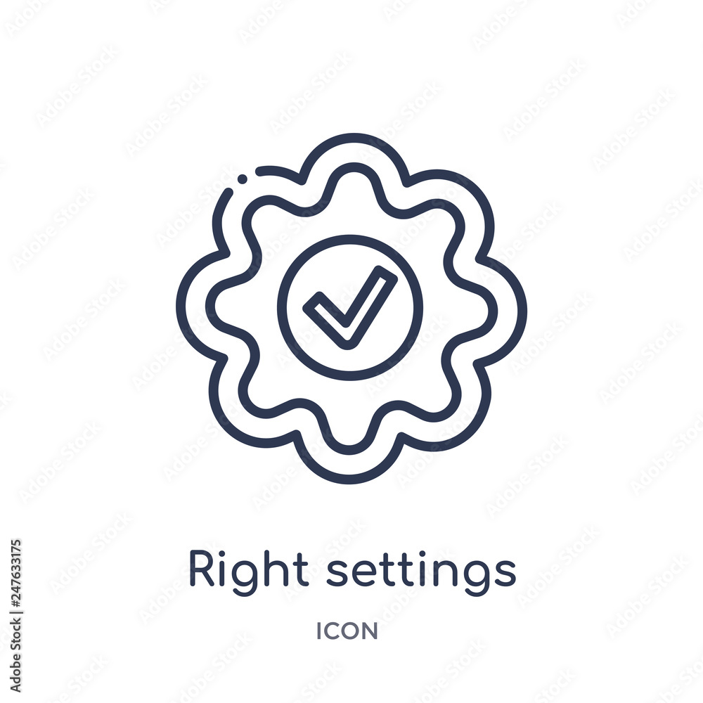 right settings icon from user interface outline collection. Thin line right settings icon ...