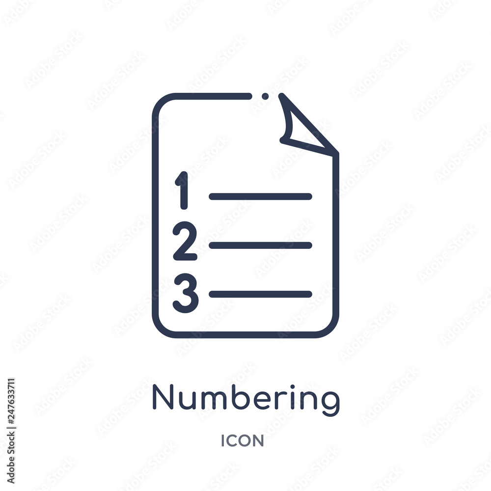 numbering icon from user interface outline collection. Thin line ...
